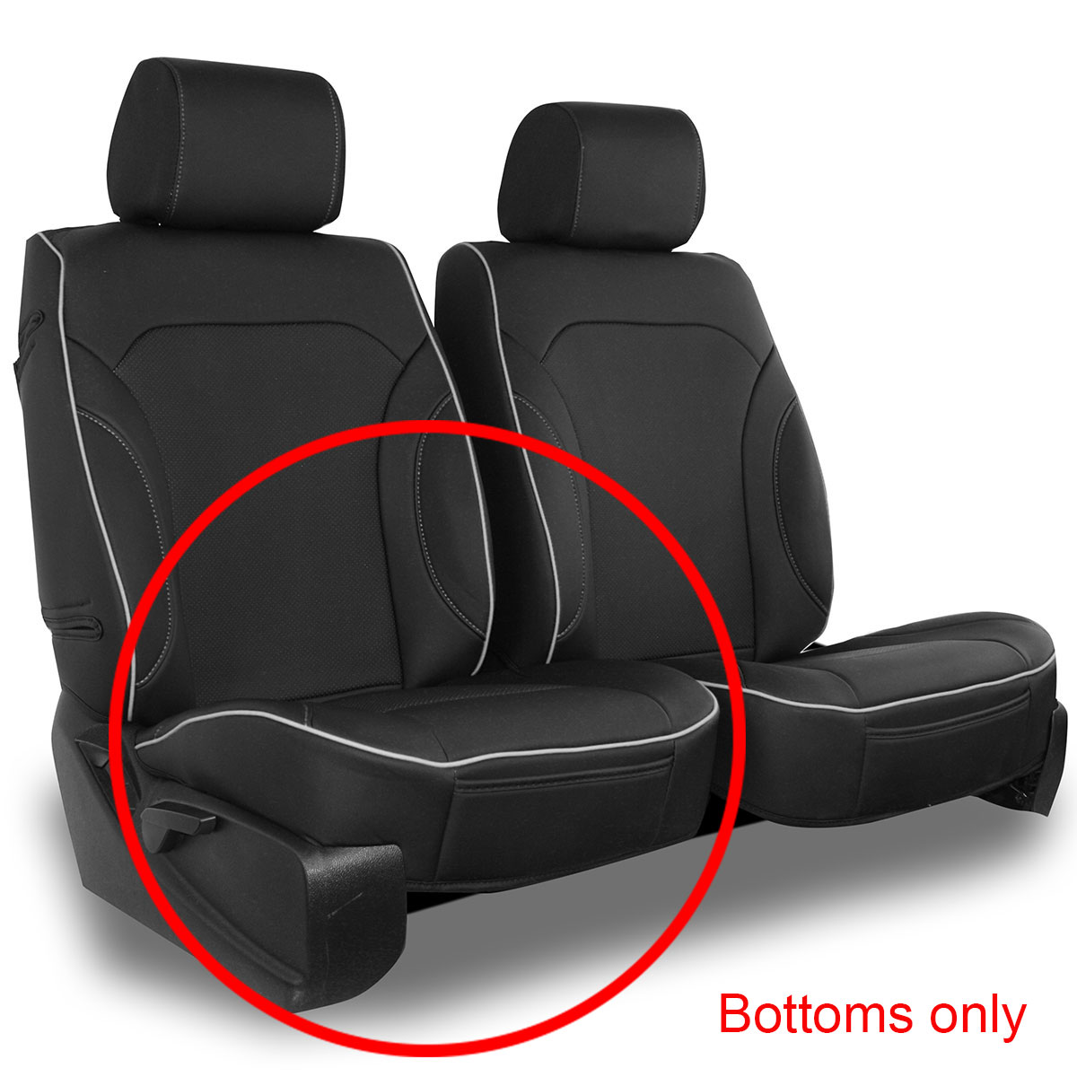 Semi-Custom Leatherette Car Seat Covers (Bottom Only) - Premium Quality