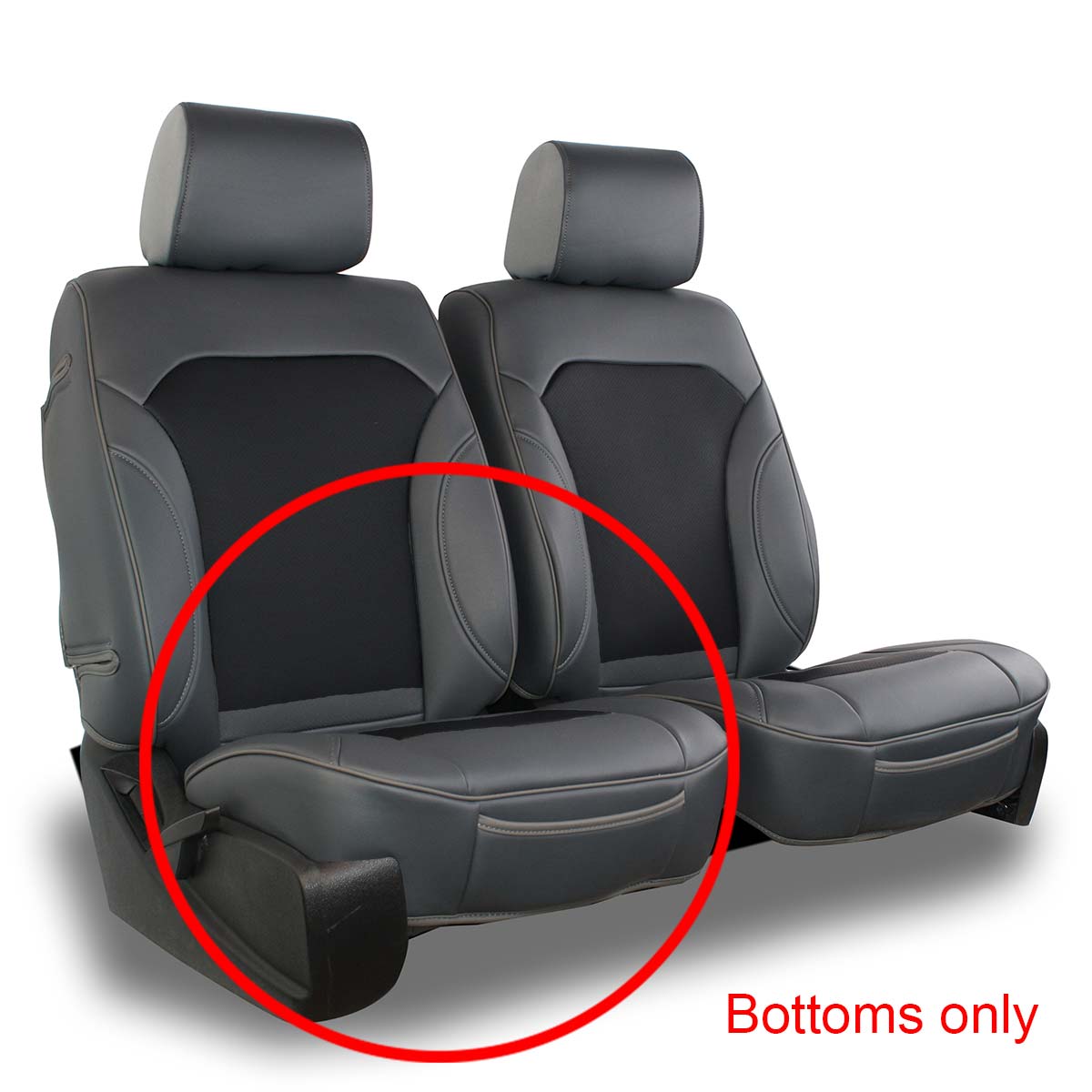 Semi-Custom Leatherette Car Seat Covers (Bottom Only) - Premium Quality