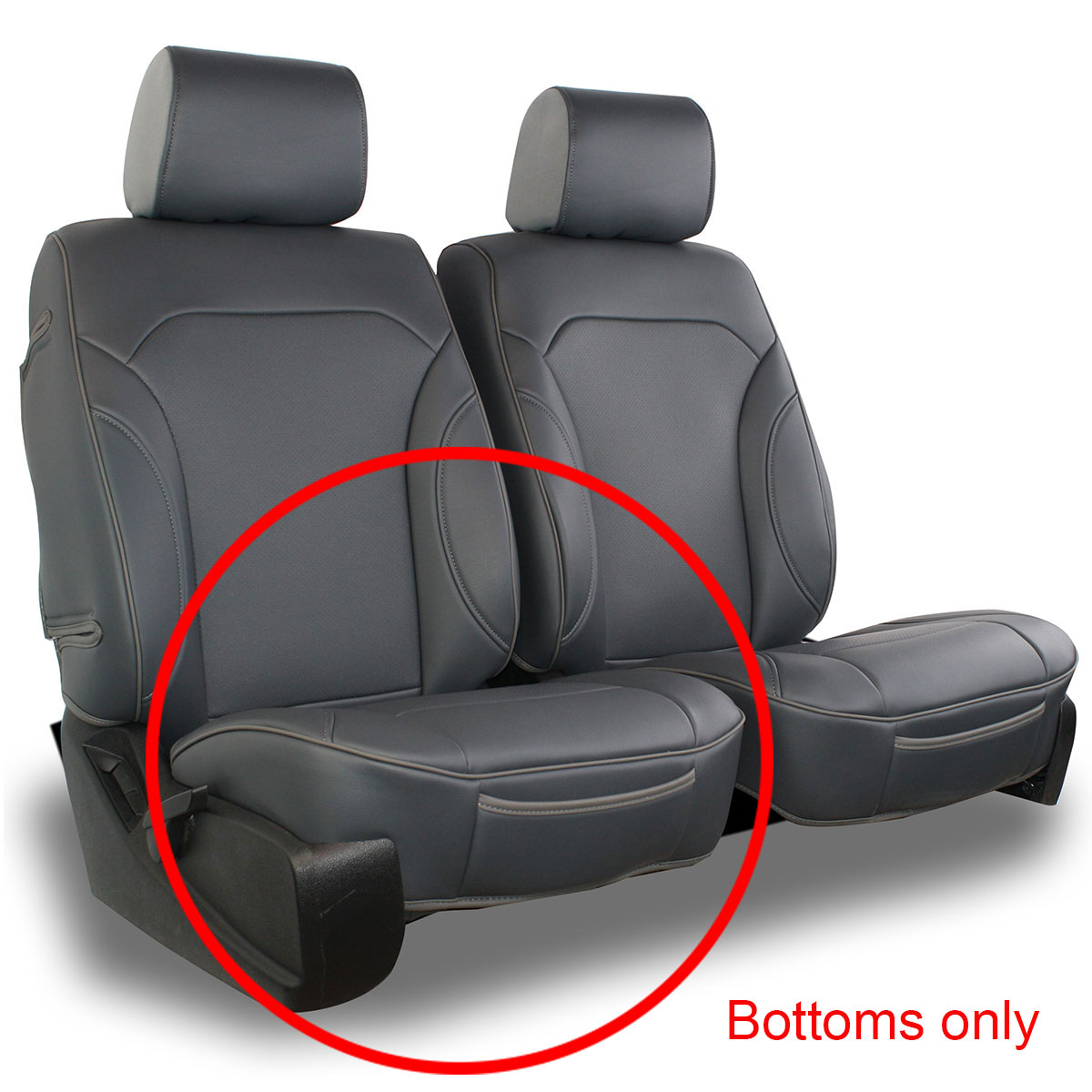 Semi-Custom Leatherette Car Seat Covers (Bottom Only) - Premium Quality
