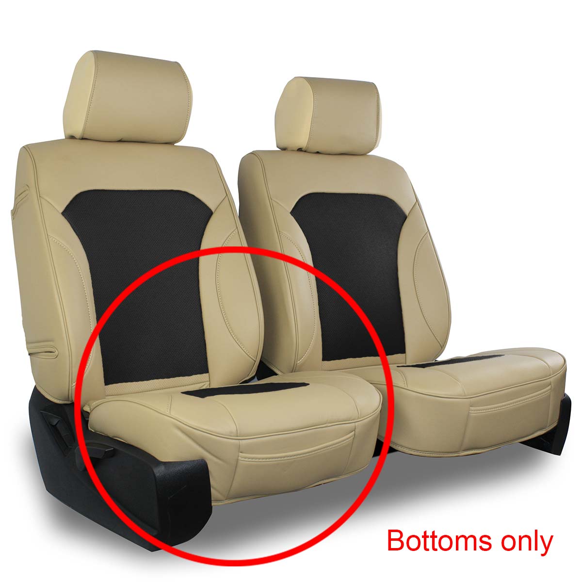 Semi-Custom Leatherette Car Seat Covers (Bottom Only) - Premium Quality